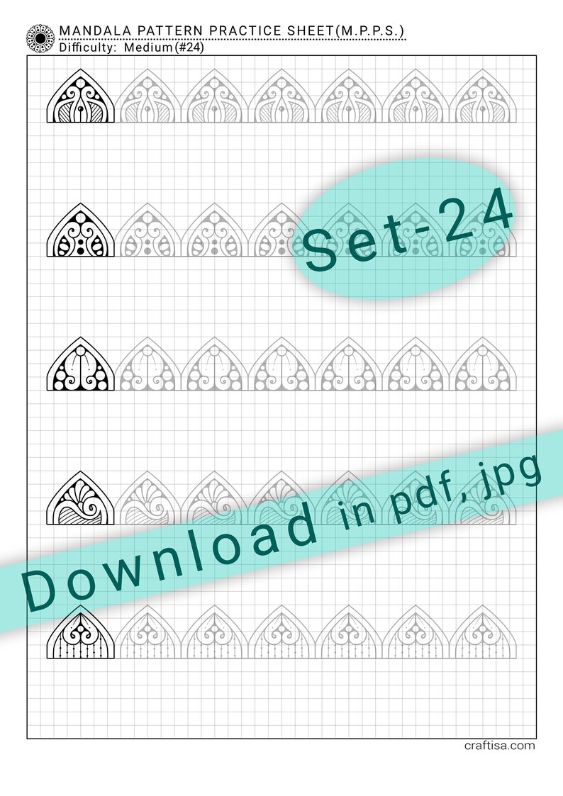 8 Mandala Practice Sheets (set-24) in PDF/JPG for Mandala Practice and ...