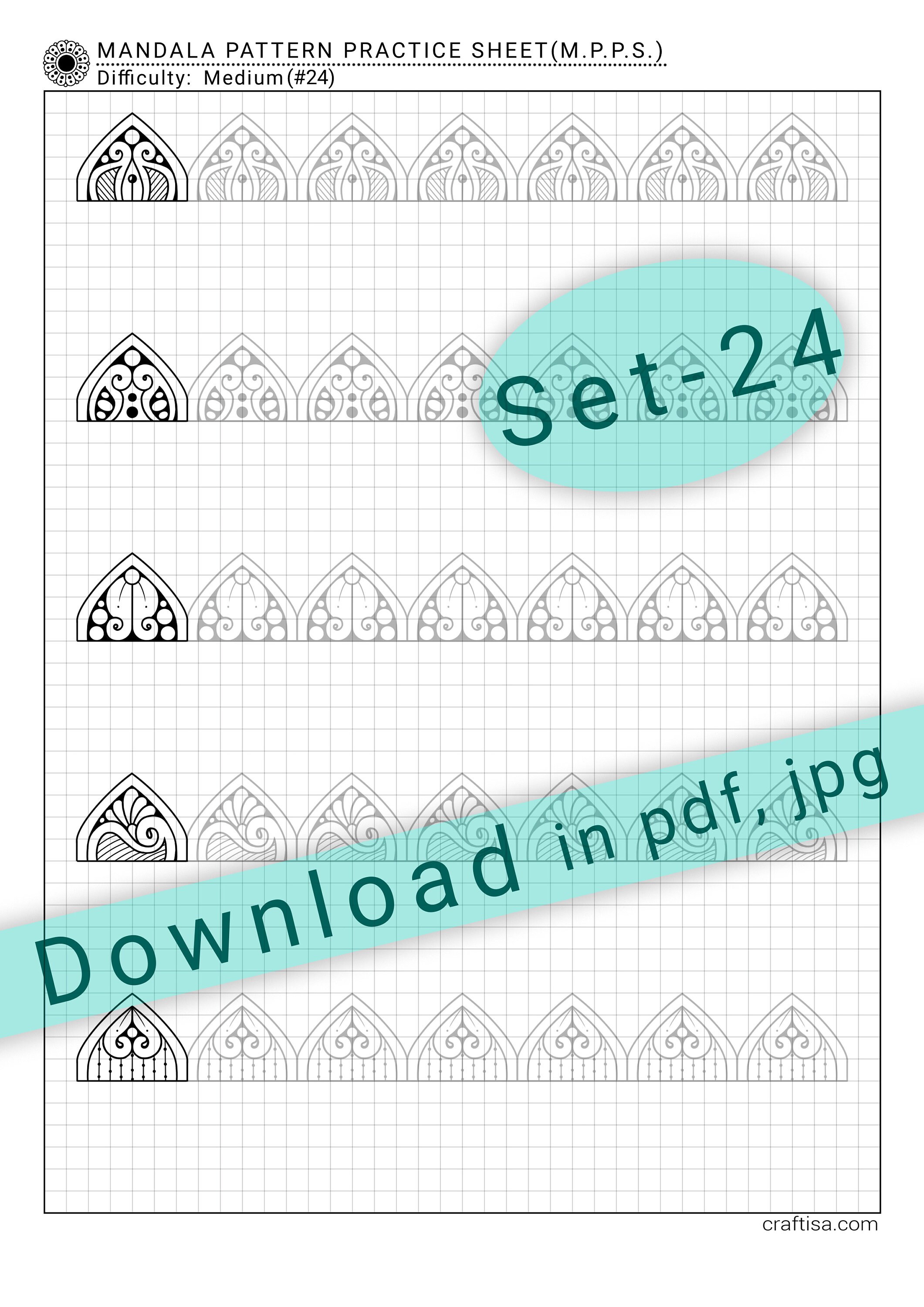 8 Mandala Practice Sheets set-24 in PDF/JPG for Mandala Practice and ...