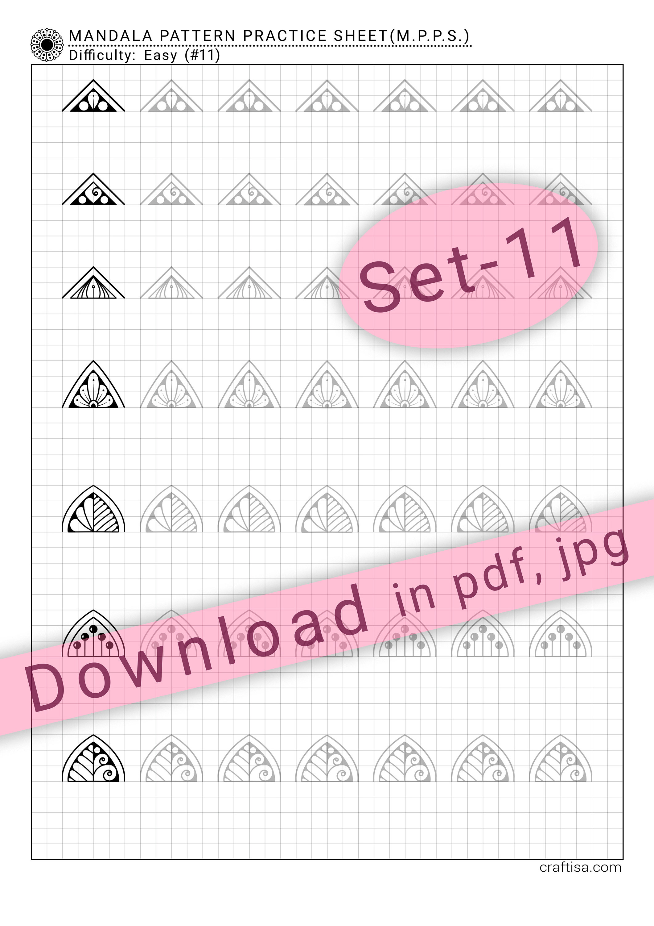 8 Mandala Practice Sheets (set-11) in PDF/JPG for Mandala Practice and ...
