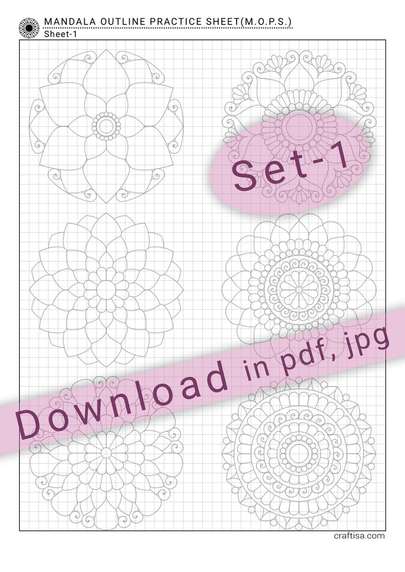 18 Mini Mandala Practice Sheets (set-1) in PDF/JPG for Pattern Practice ...