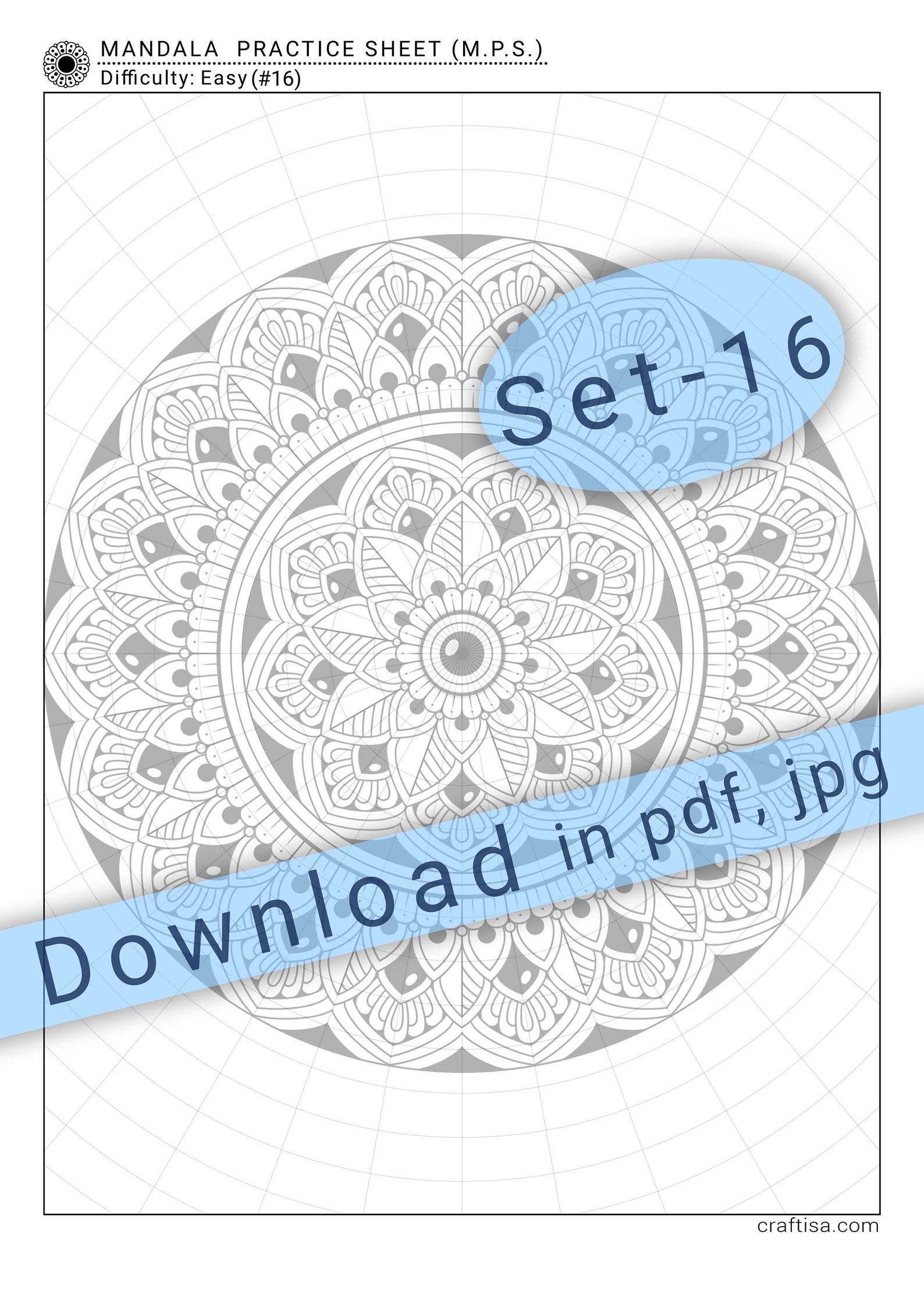 8 Mandala Practice Sheets (set-16) in PDF/JPG for Mandala Practice and ...