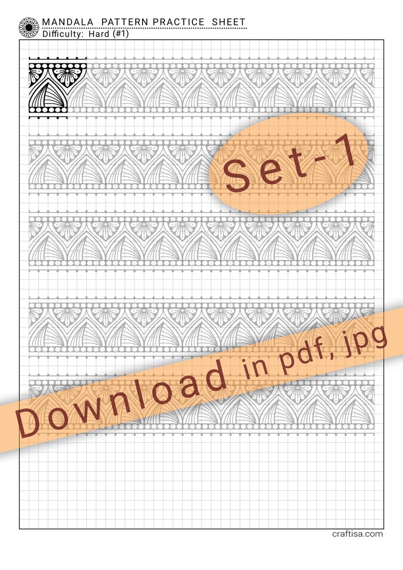 8 Mandala Practice Sheets (set-1) in PDF/JPG for Mandala Practice and ...