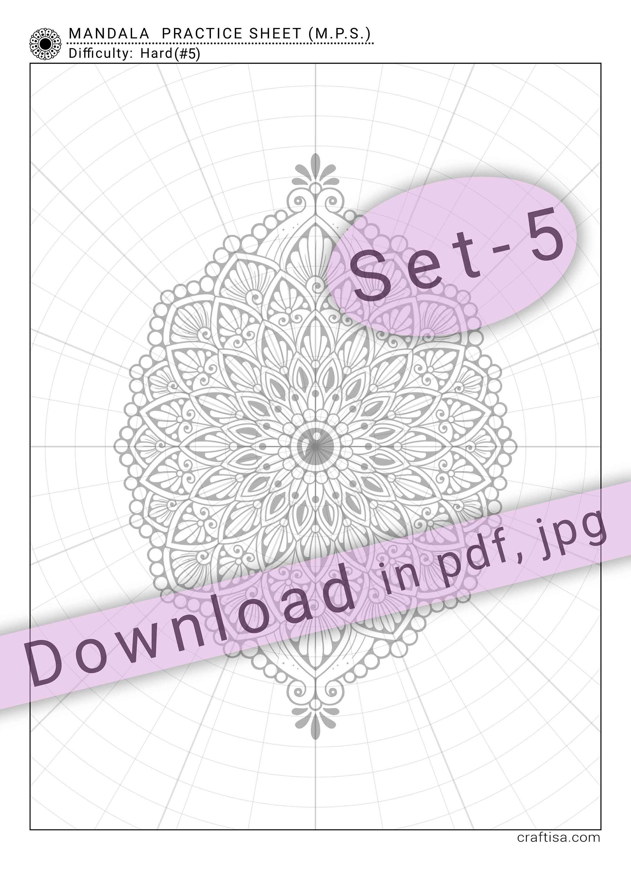 8 Mandala Practice Sheets set-5 in PDF/JPG for Mandala - Etsy