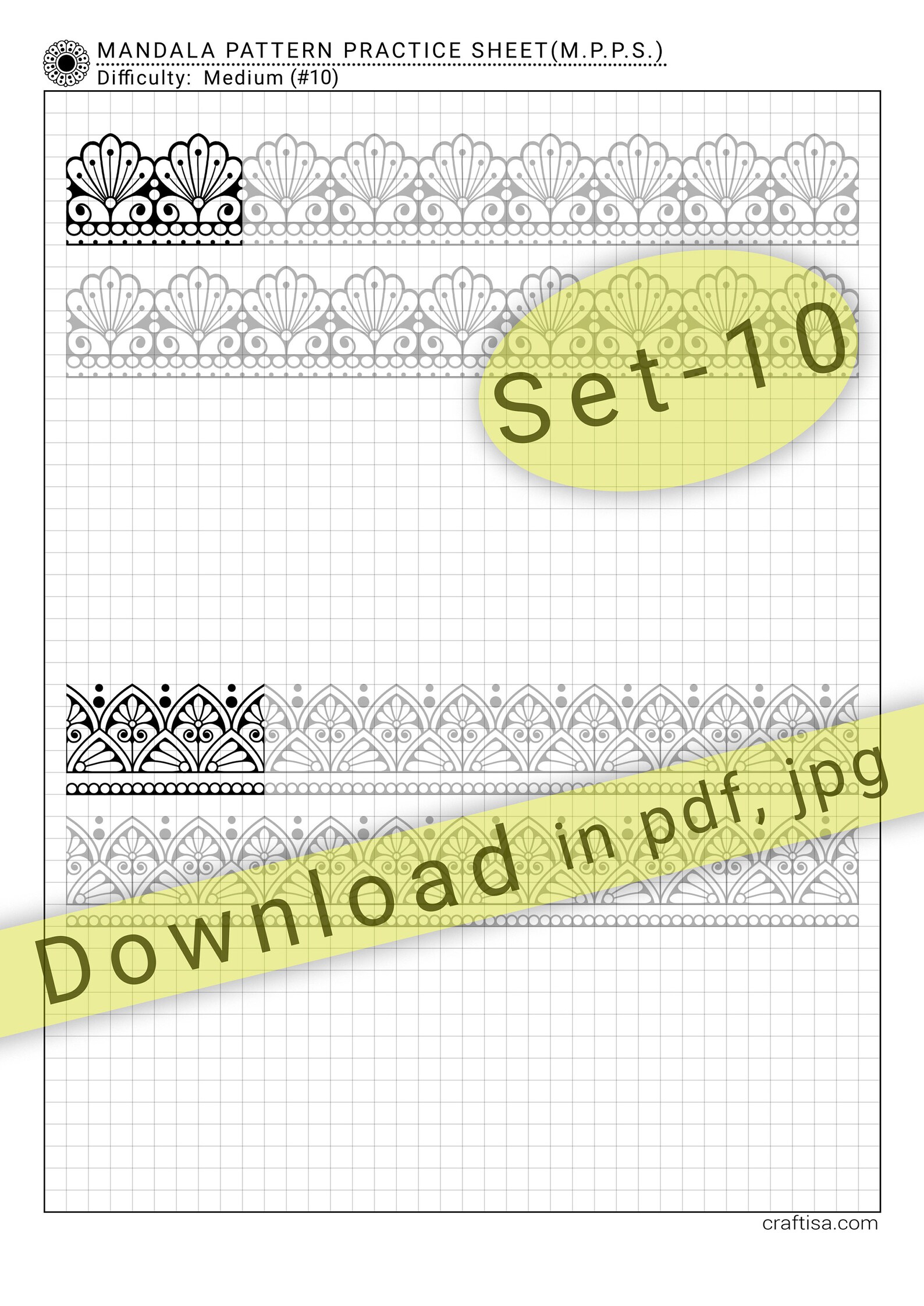 8 Mandala Practice Sheets (set-10) in PDF/JPG for Mandala Practice and ...