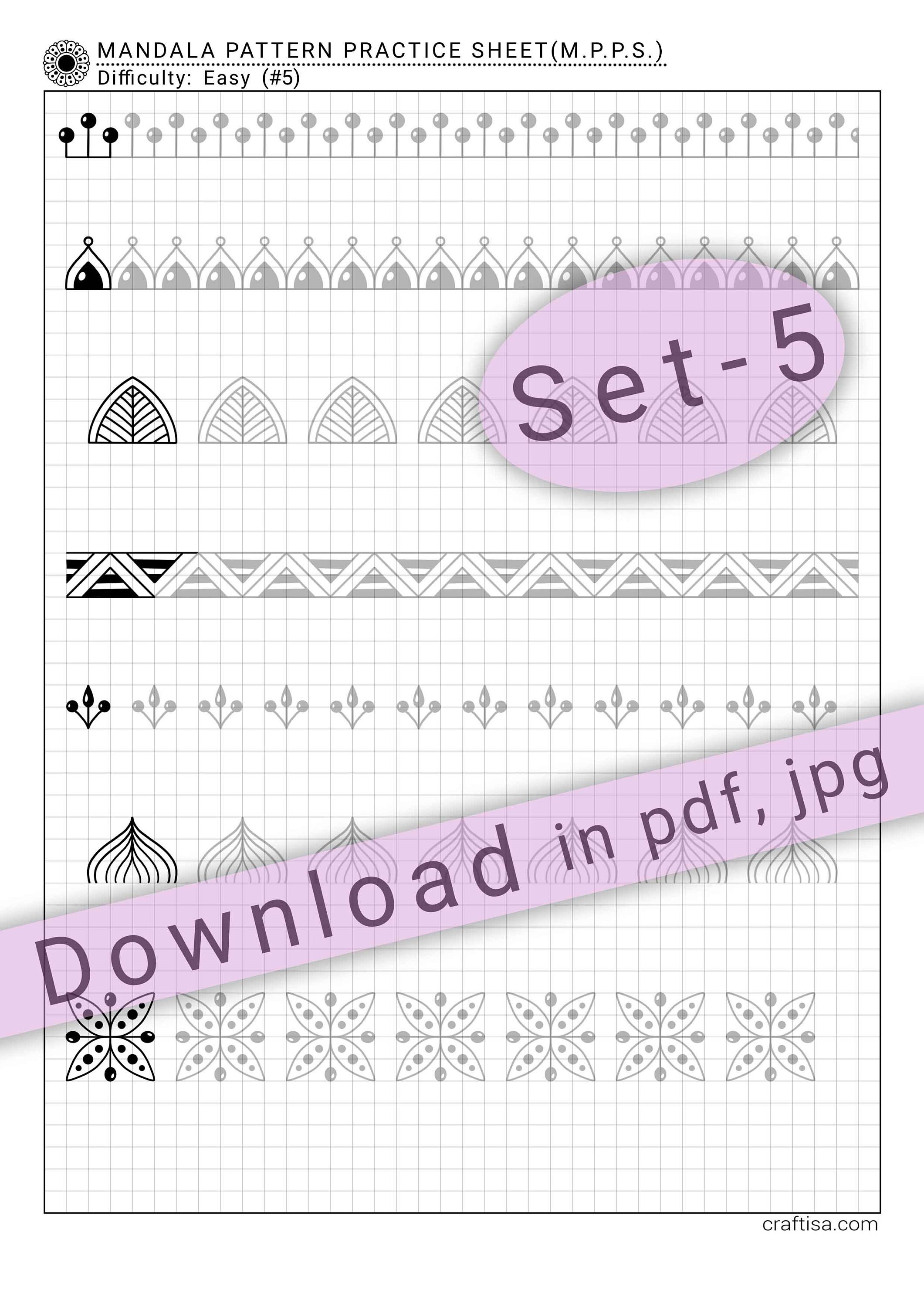 8 Mandala Practice Sheets (set-5) in PDF/JPG for Mandala Practice and ...
