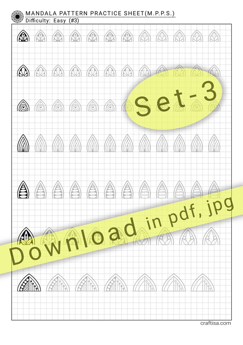 8 Mandala Practice Sheets (set-3) in PDF/JPG for Mandala Practice and ...