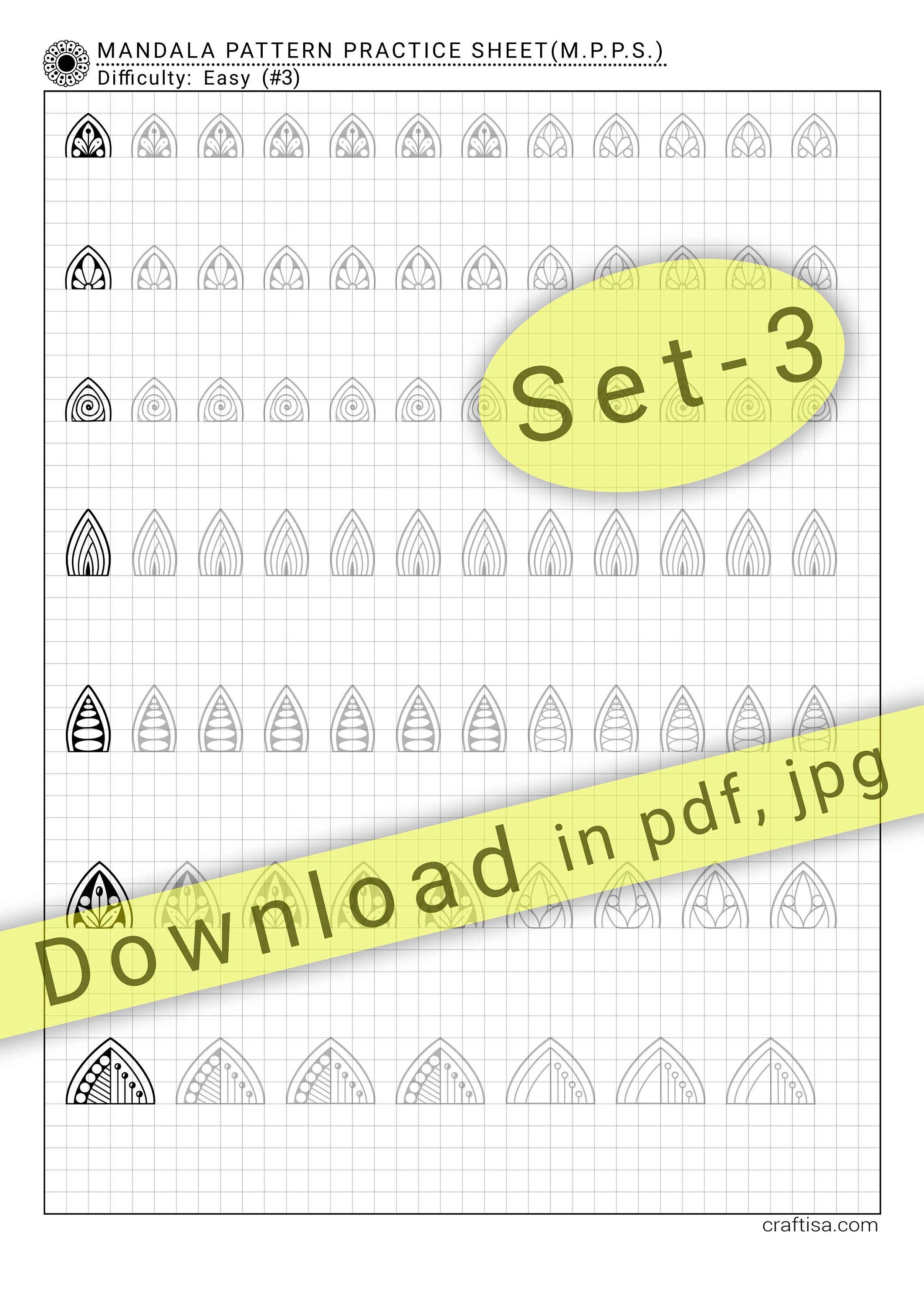 8 Mandala Practice Sheets (set-3) in PDF/JPG for Mandala Practice and ...