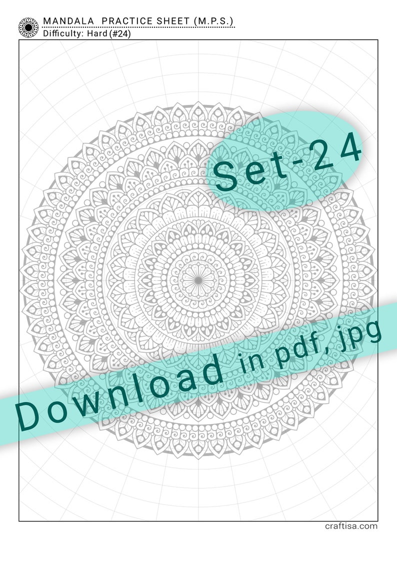 8 Mandala Practice Sheets (set-24) in PDF/JPG for Mandala Practice and ...