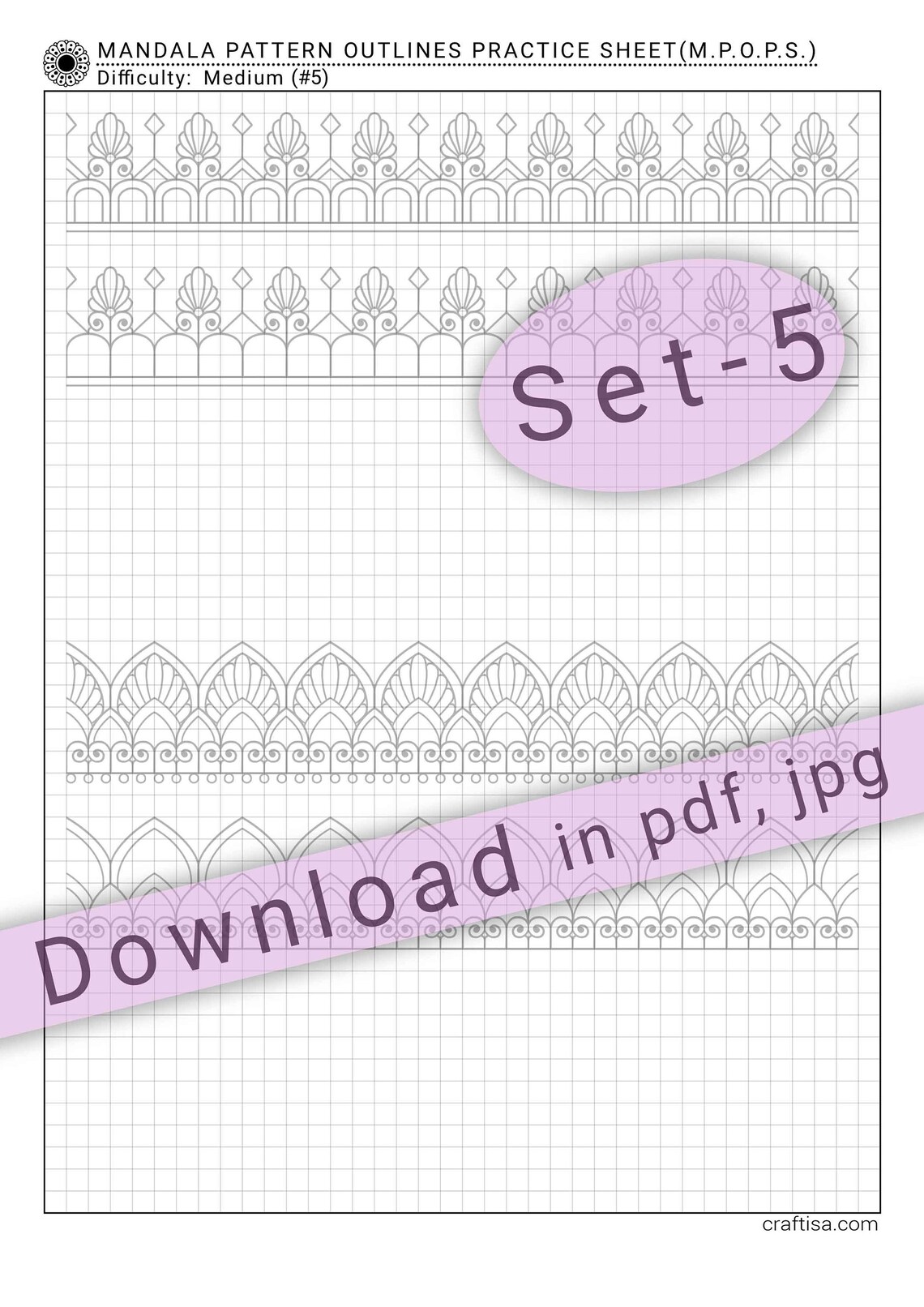8 Mandala Practice Sheets set-5 in PDF/JPG for Mandala - Etsy
