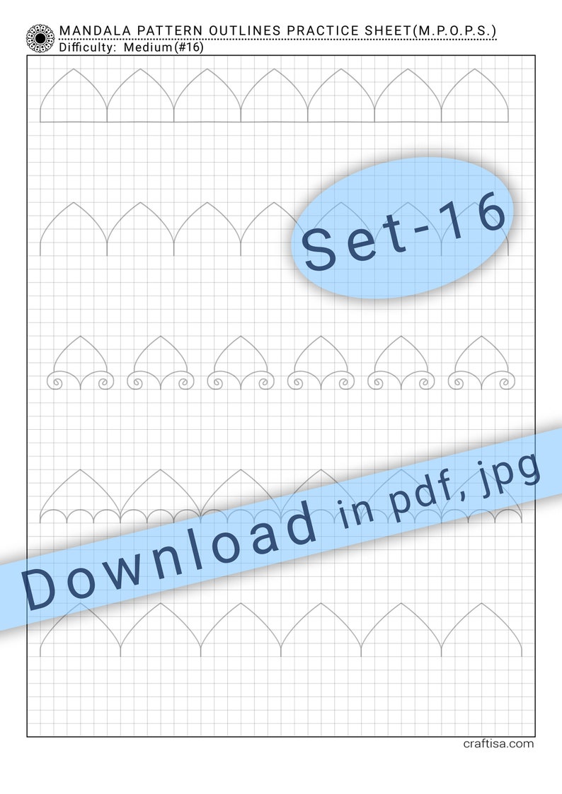 8 Mandala Practice Sheets set-16 in PDF/JPG for Mandala - Etsy