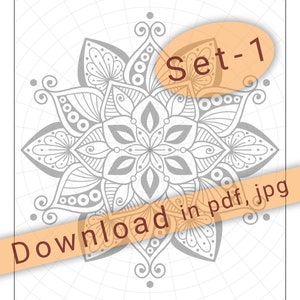 8 Mandala Practice Sheets (set-1) in PDF/JPG for Mandala Practice and ...