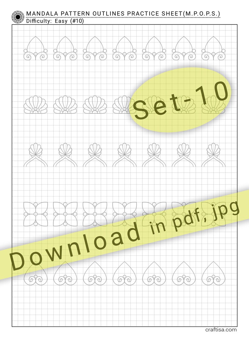 8 Mandala Practice Sheets set-10 in PDF/JPG for Mandala - Etsy