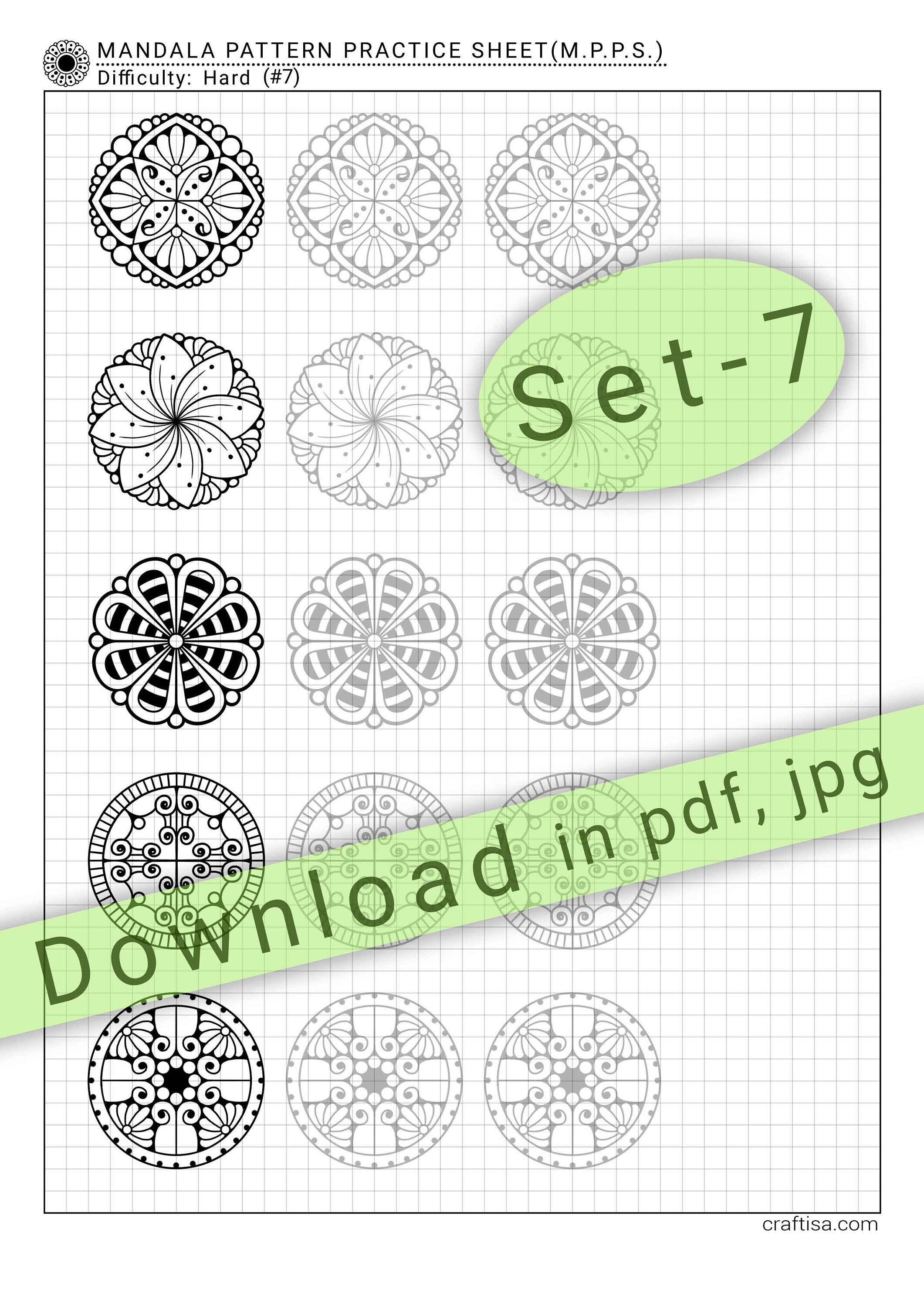 8 Mandala Practice Sheets set-7 in PDF/JPG for Mandala - Etsy
