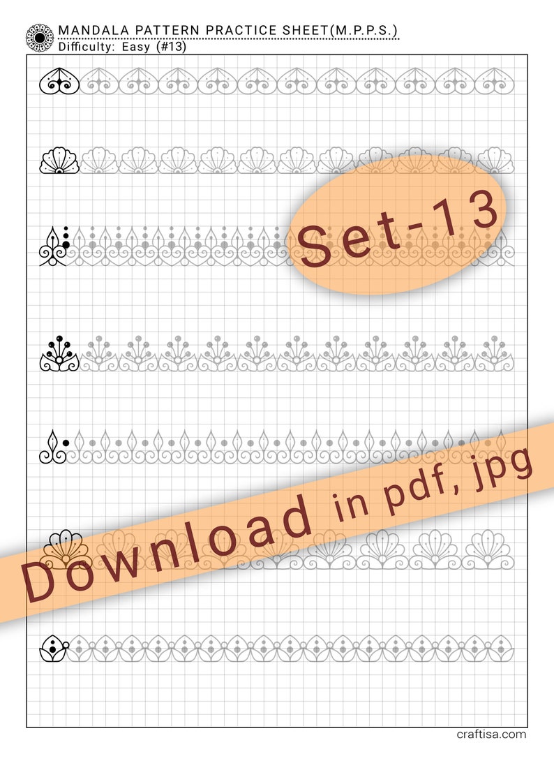 8 Mandala Practice Sheets (set-13) in PDF/JPG for Mandala Practice and ...