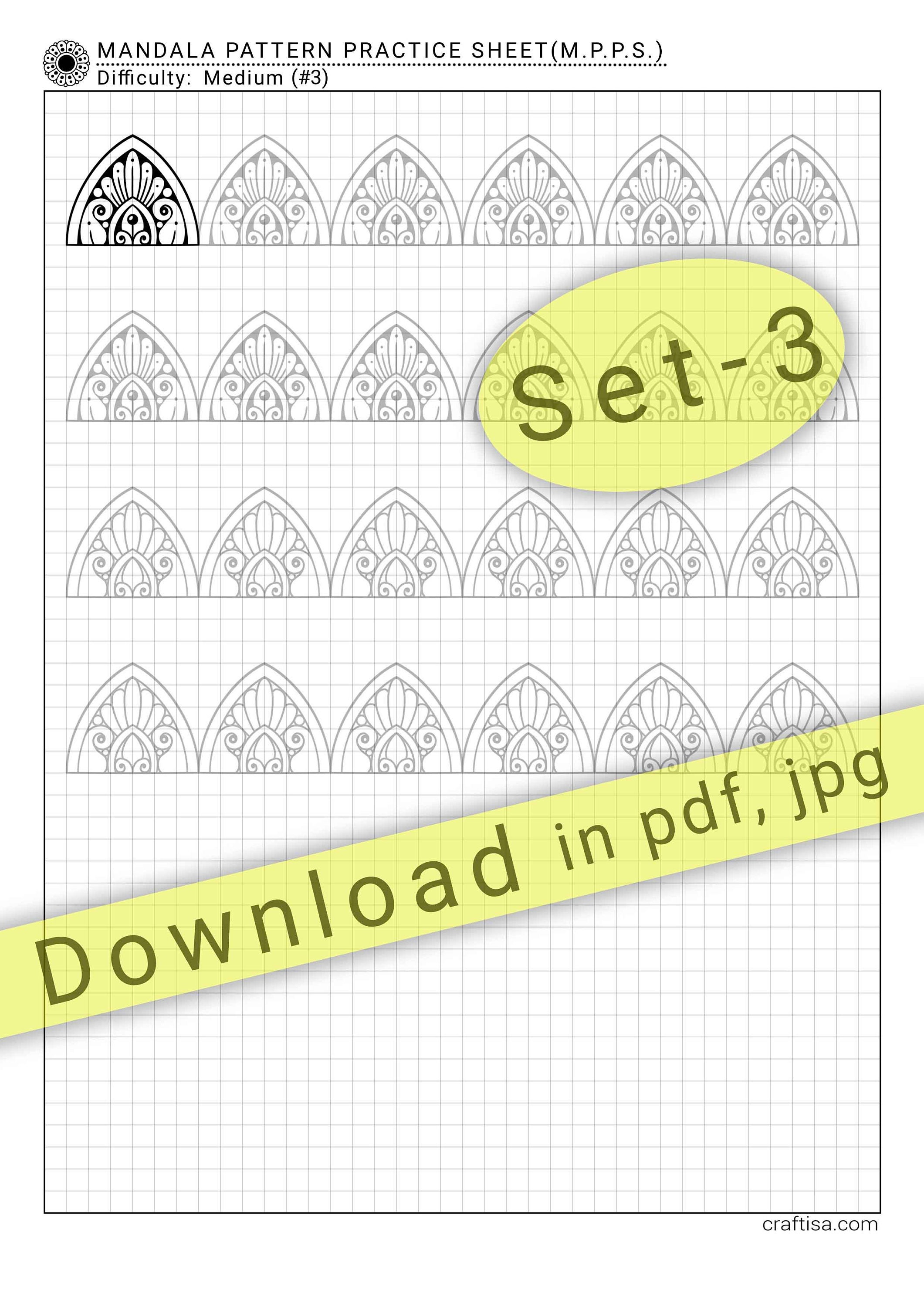 8 Mandala Practice Sheets (set-3) in PDF/JPG for Mandala Practice and ...