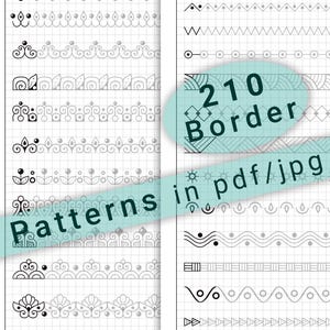 210 Easy Basic Border Patterns to Practice in PDF/JPG for Mandala ...