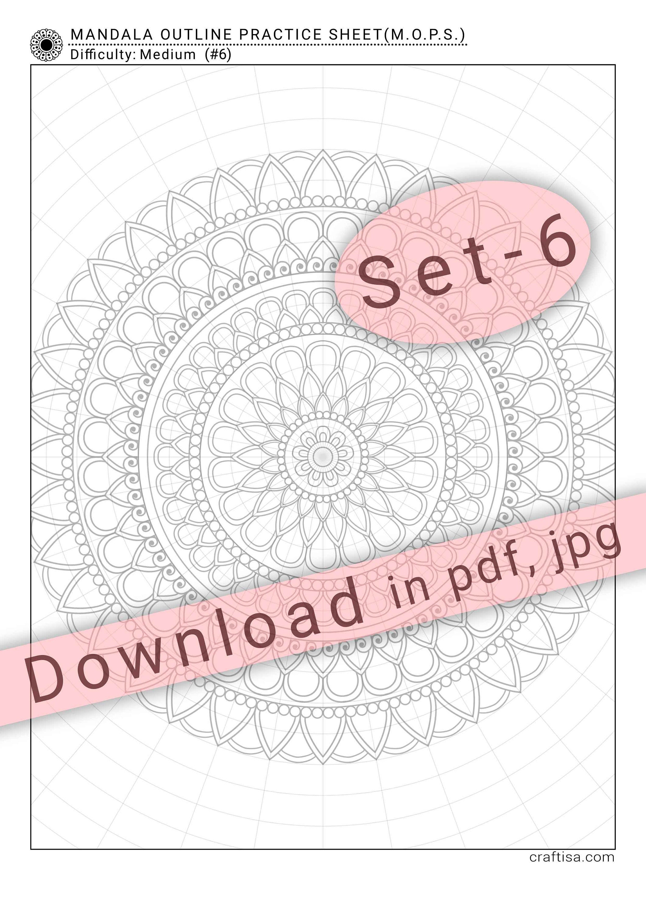 8 Mandala Practice Sheets set-6 in PDF/JPG for Mandala - Etsy