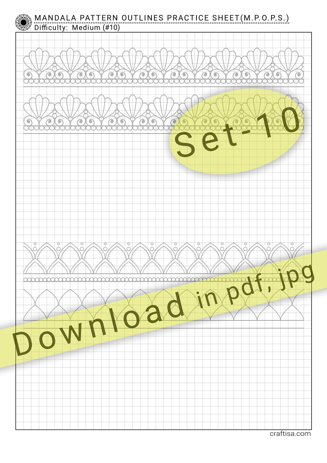 8 Mandala Practice Sheets set-10 in PDF/JPG for Mandala - Etsy