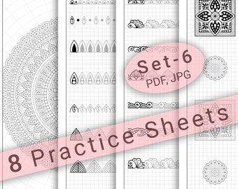 8 Mandala Practice Sheets set-11 in PDF/JPG for Mandala - Etsy
