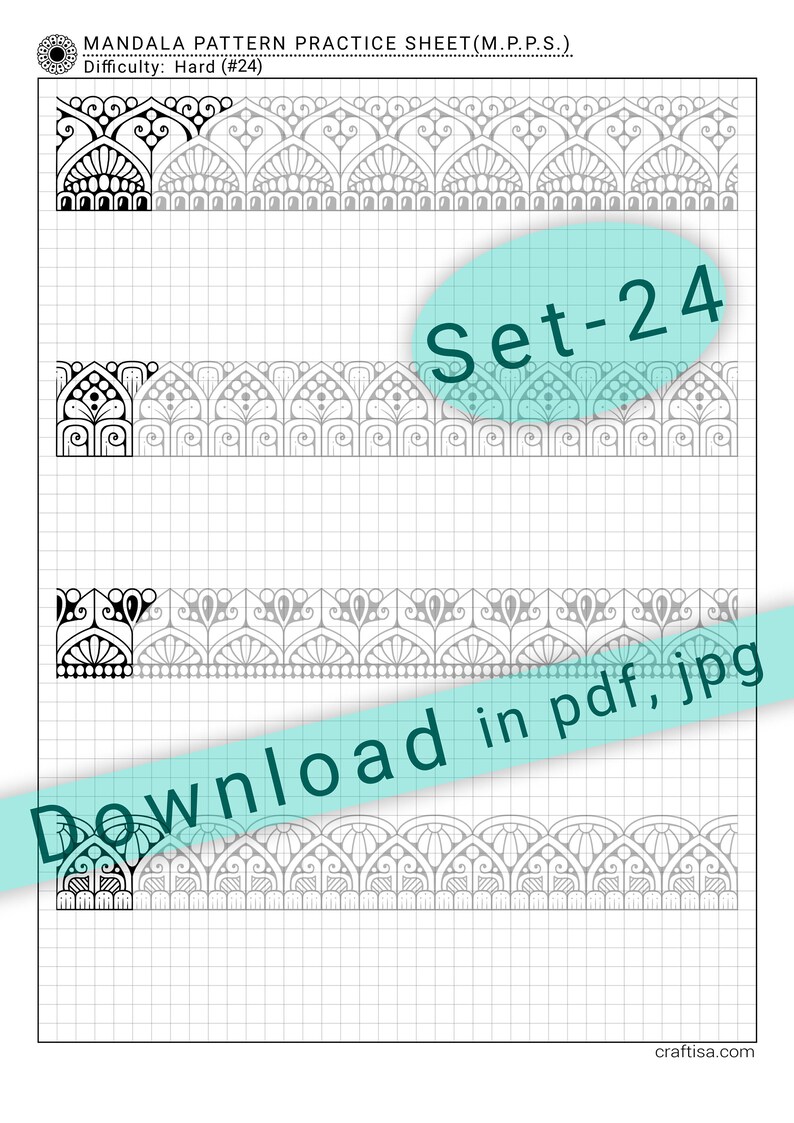 8 Mandala Practice Sheets (set-24) in PDF/JPG for Mandala Practice and ...