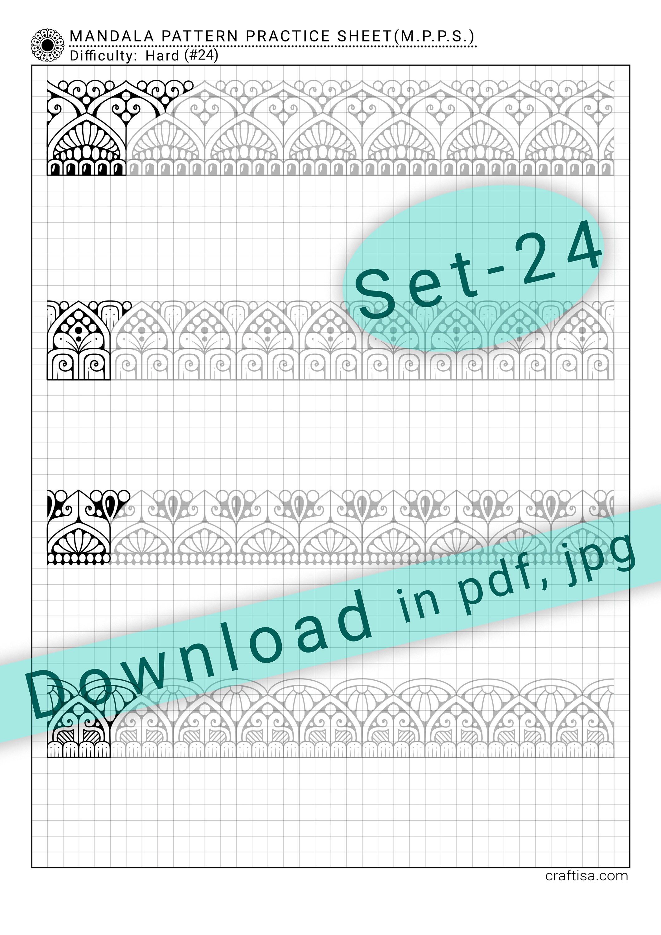 8 Mandala Practice Sheets set-24 in PDF/JPG for Mandala Practice and ...