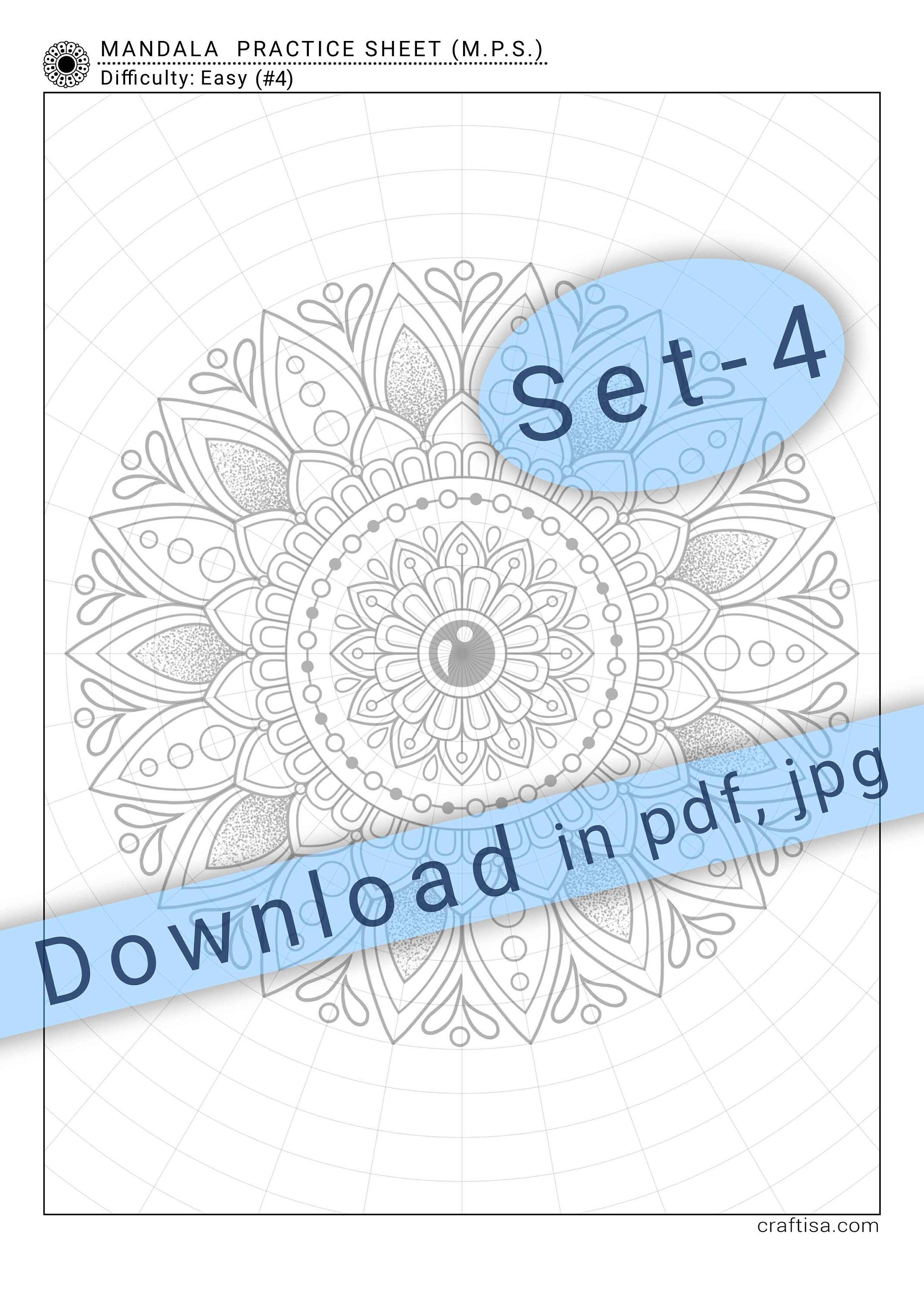 8 Mandala Practice Sheets set-4 in PDF/JPG for Mandala - Etsy