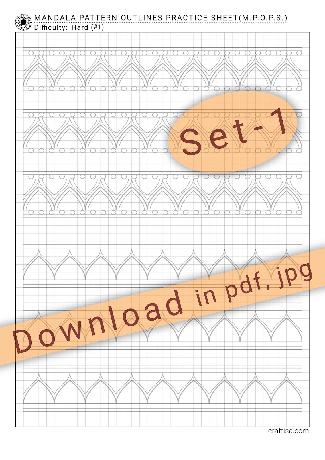 8 Mandala Practice Sheets set-1 in PDF/JPG for Mandala - Etsy