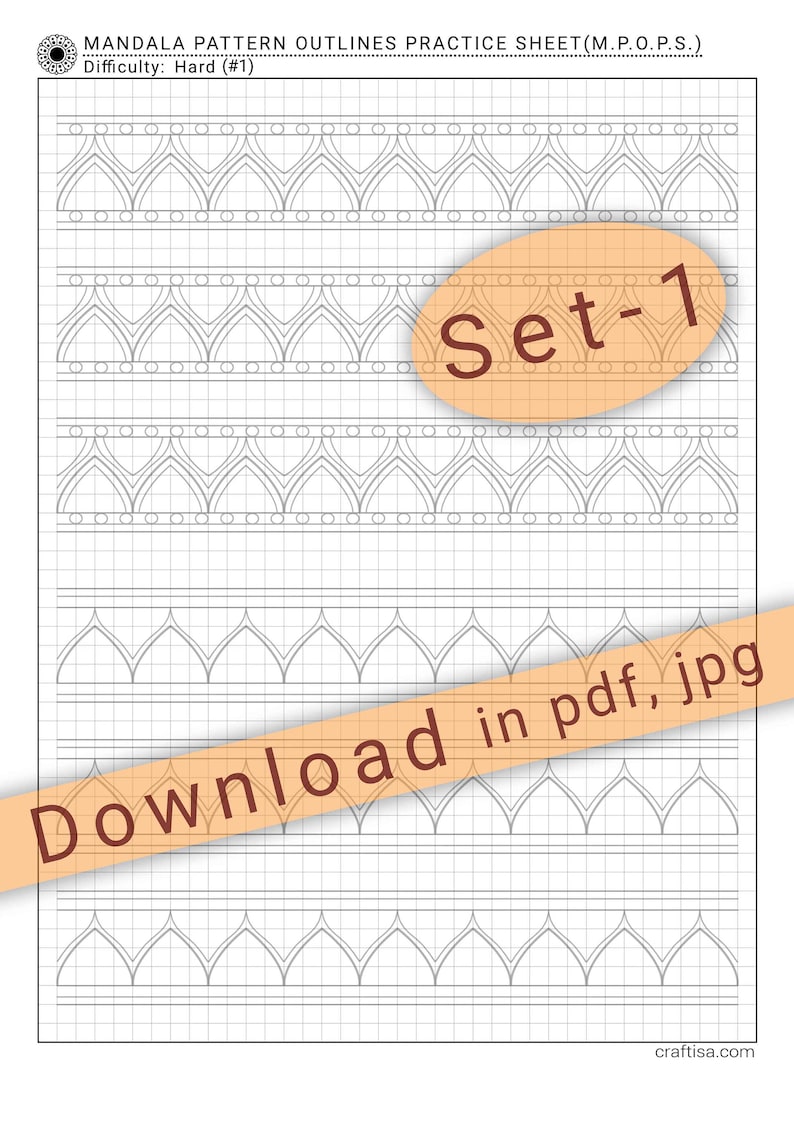 8 Mandala Practice Sheets set-1 in PDF/JPG for Mandala - Etsy