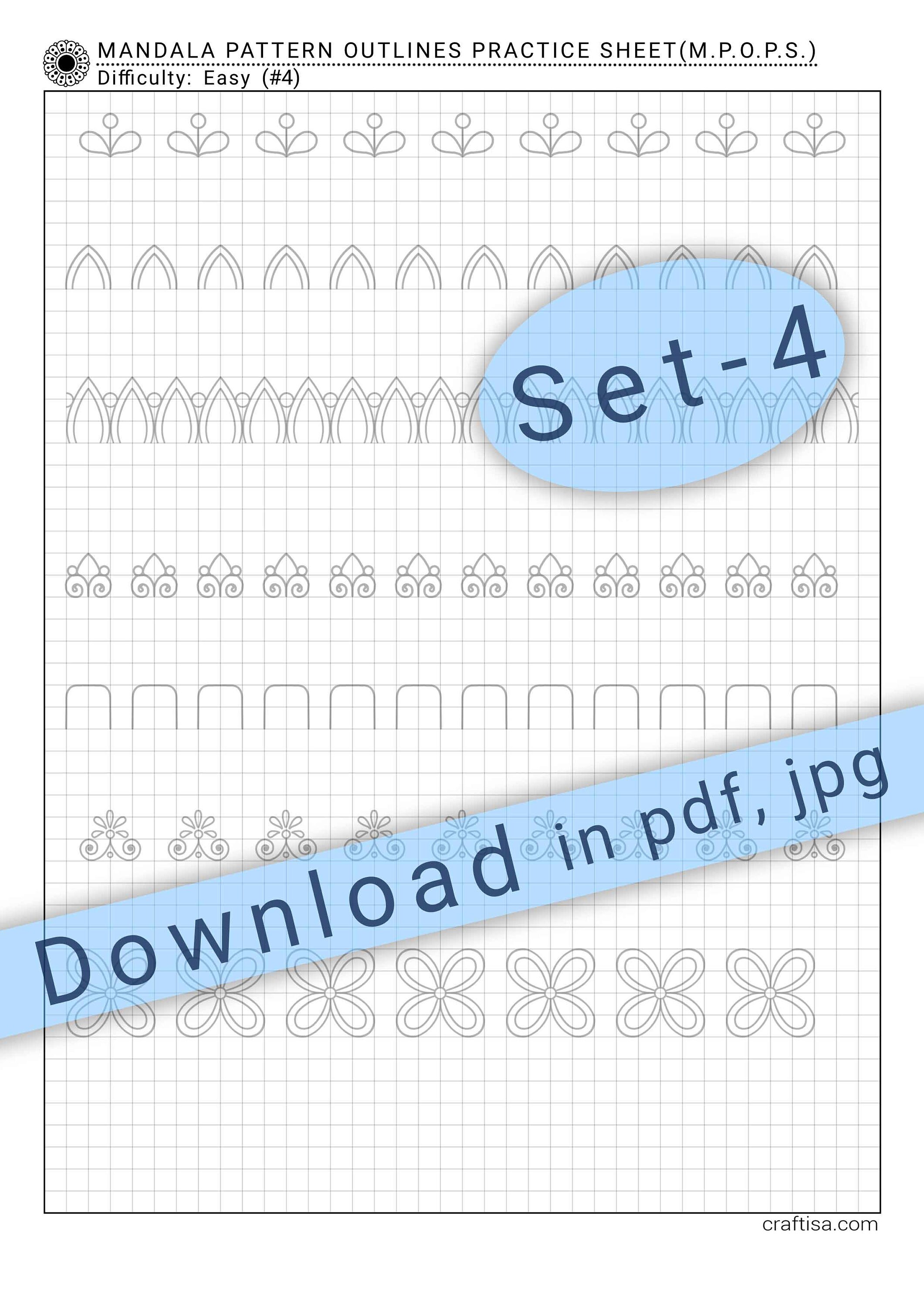8 Mandala Practice Sheets set-4 in PDF/JPG for Mandala Practice and Art ...