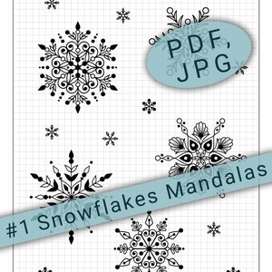 21+ Different Snowflakes Mandala Pattern Practice Sheets, Digital ...