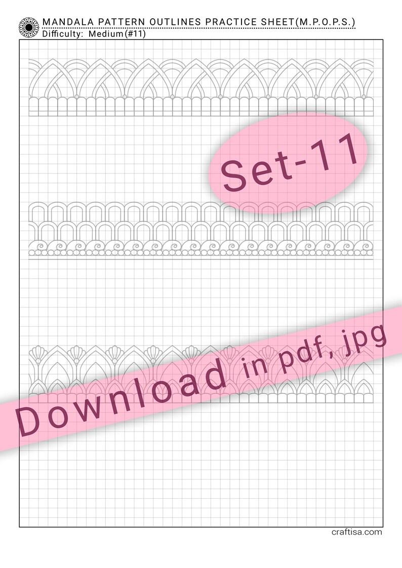 8 Mandala Practice Sheets set-11 in PDF/JPG for Mandala - Etsy