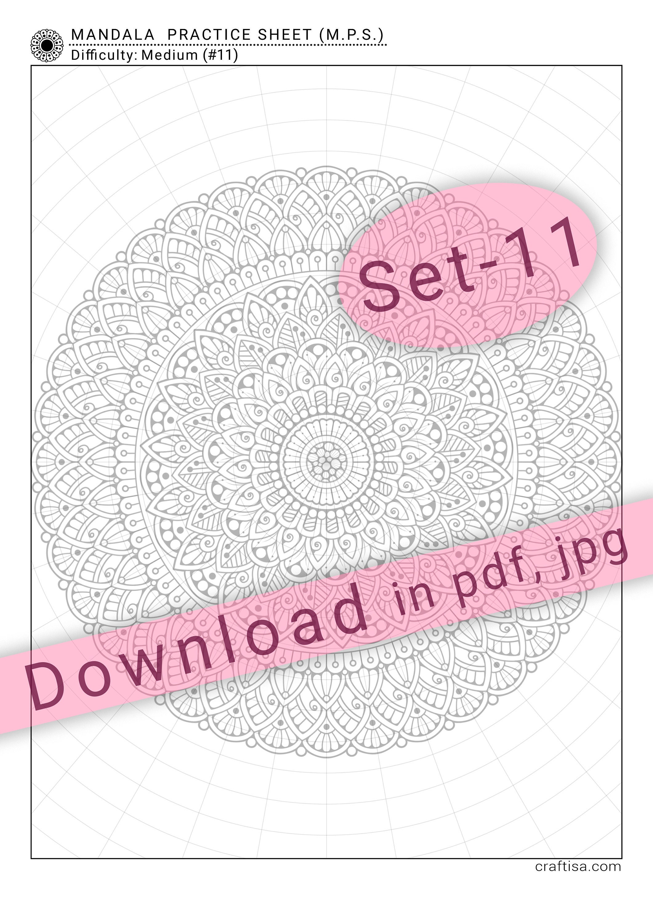 8 Mandala Practice Sheets set-11 in PDF/JPG for Mandala Practice and ...