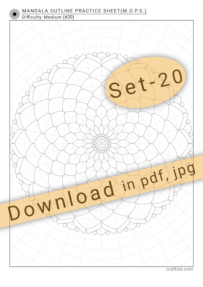 8 Mandala Practice Sheets set-20 in PDF/JPG for Mandala - Etsy