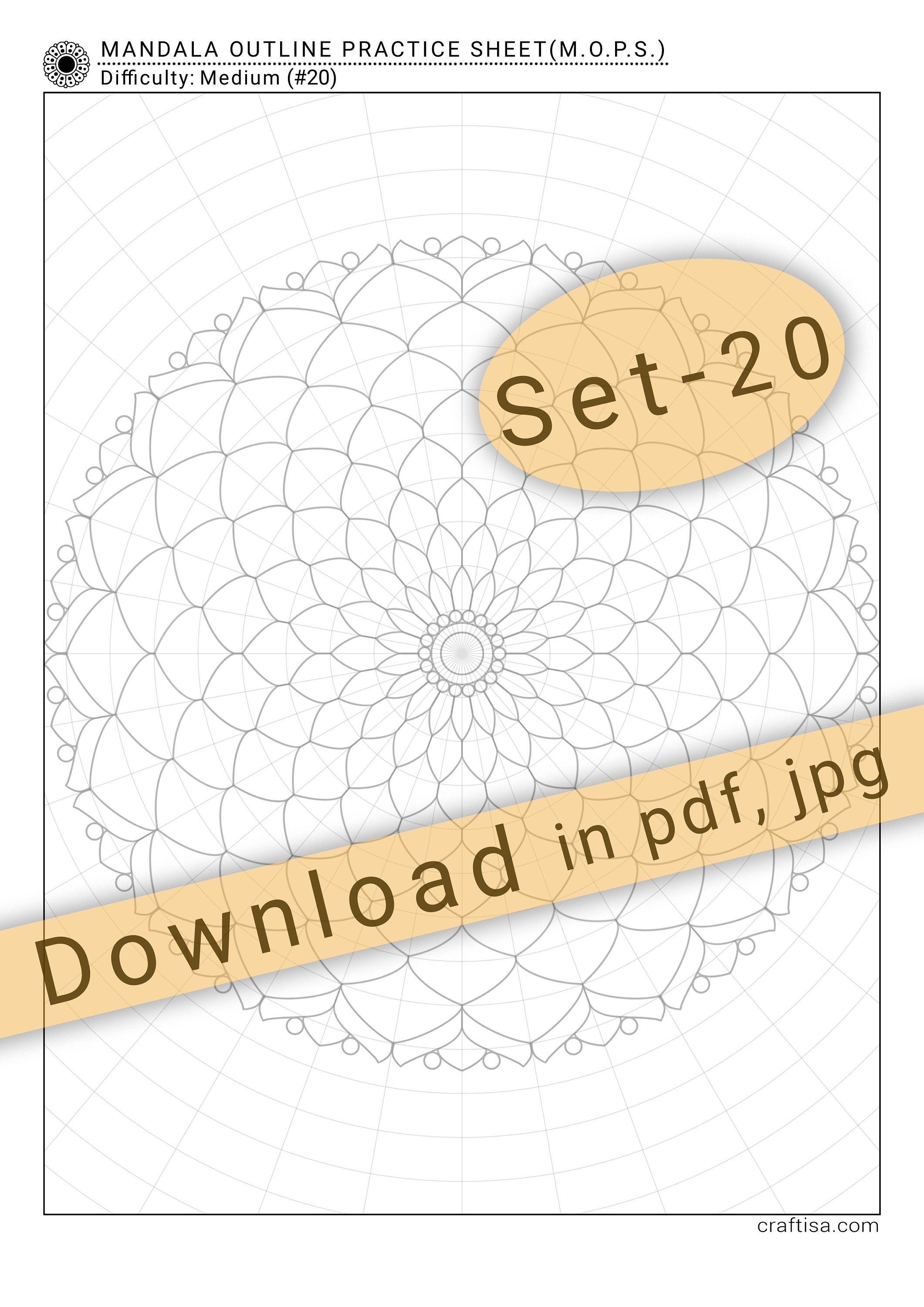 8 Mandala Practice Sheets set-20 in PDF/JPG for Mandala - Etsy