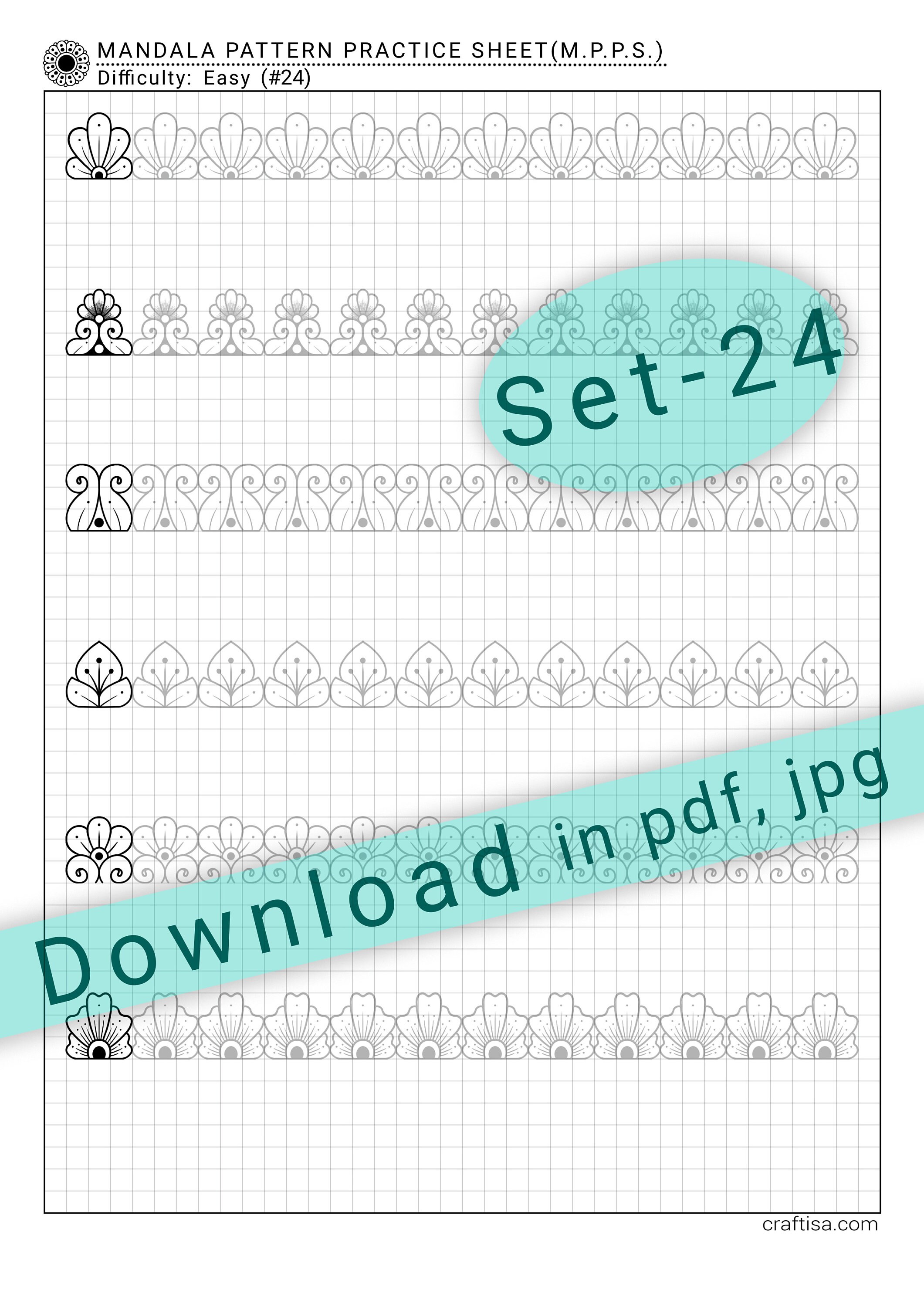 8 Mandala Practice Sheets (set-24) in PDF/JPG for Mandala Practice and ...