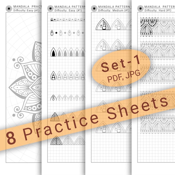8 Mandala Practice Sheets set-1 in PDF/JPG for Mandala - Etsy 8 Mandala Practice Sheets set-1 in PDF/JPG for Mandala - Etsy