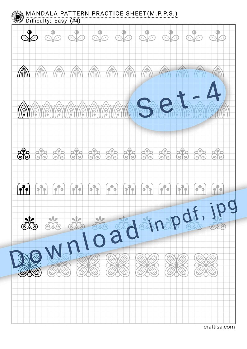 8 Mandala Practice Sheets set-4 in PDF/JPG for Mandala Practice and Art ...