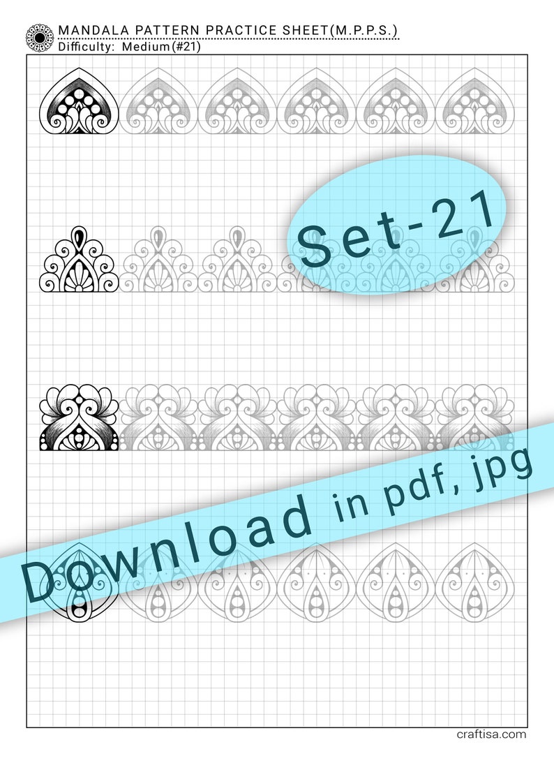 8 Mandala Practice Sheets (set-21) in PDF/JPG for Mandala Practice and ...