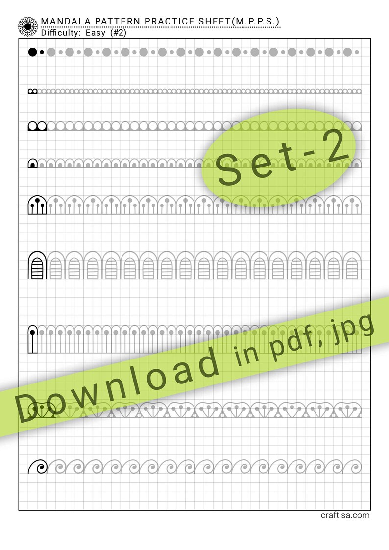 8 Mandala Practice Sheets (set-2) in PDF/JPG for Mandala Practice and ...