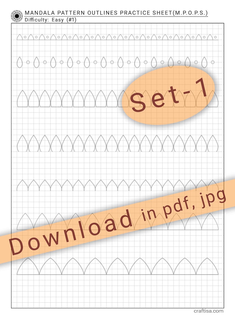 8 Mandala Practice Sheets (set-1) in PDF/JPG for Mandala Practice and Art Therapy | Instant ...
