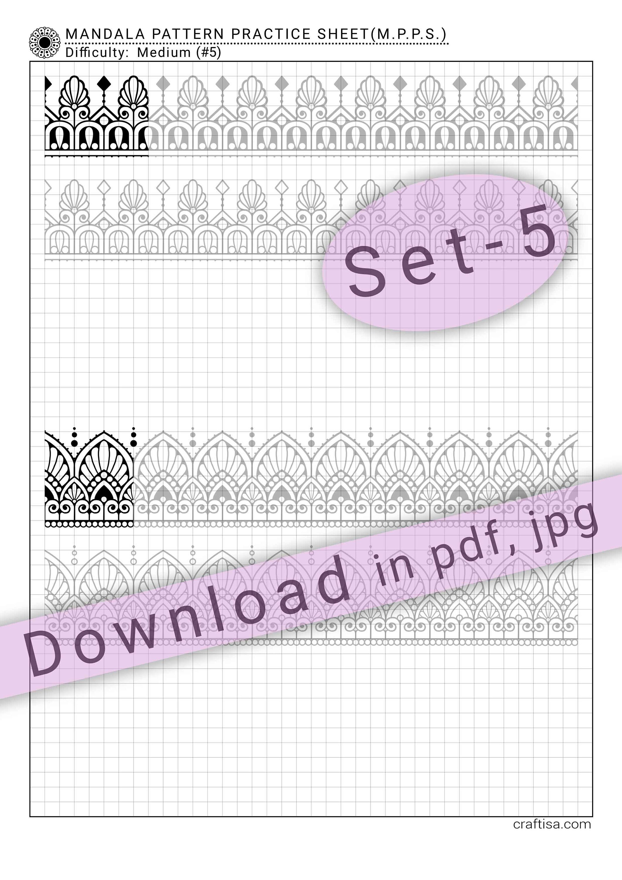 8 Mandala Practice Sheets (set-5) in PDF/JPG for Mandala Practice and ...
