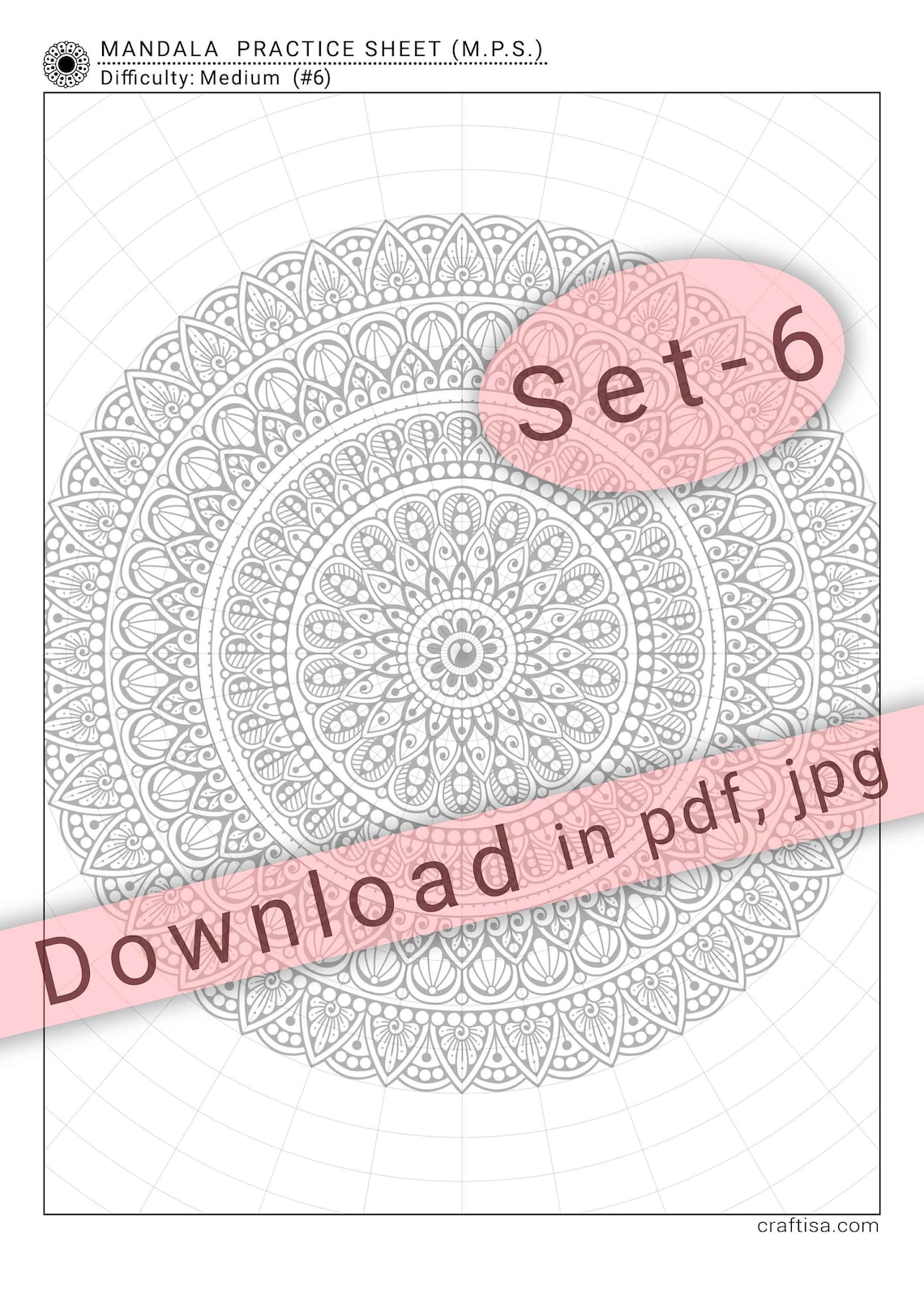 8 Mandala Practice Sheets set-6 in PDF/JPG for Mandala - Etsy