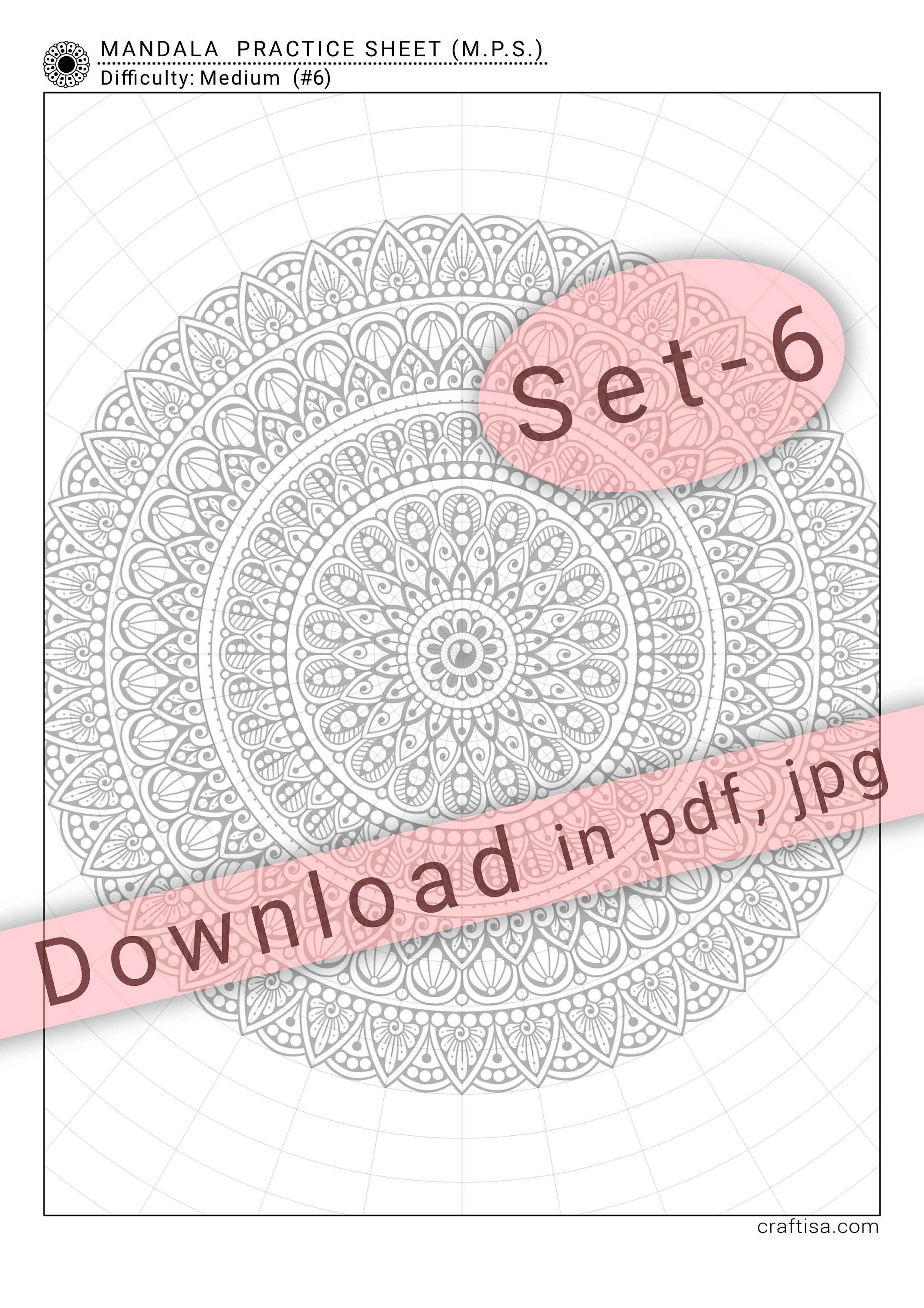 8 Mandala Practice Sheets (set-6) in PDF/JPG for Mandala Practice and ...