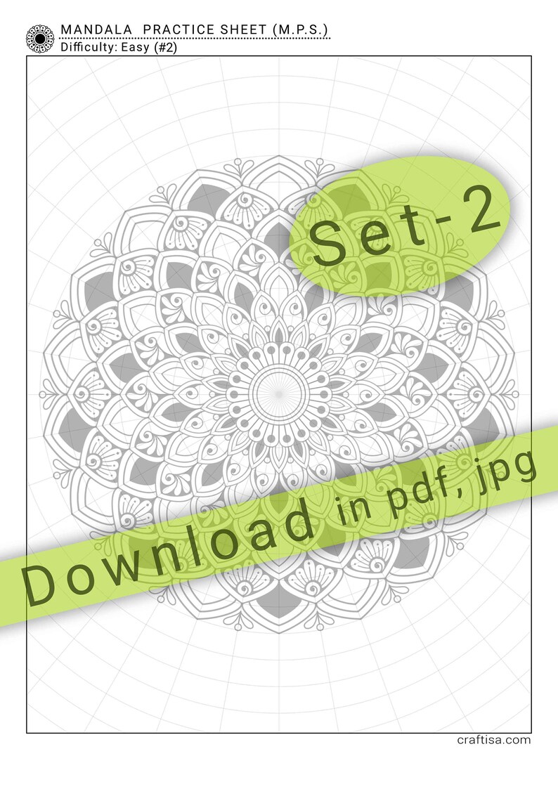 8 Mandala Practice Sheets set-2 in PDF/JPG for Mandala - Etsy