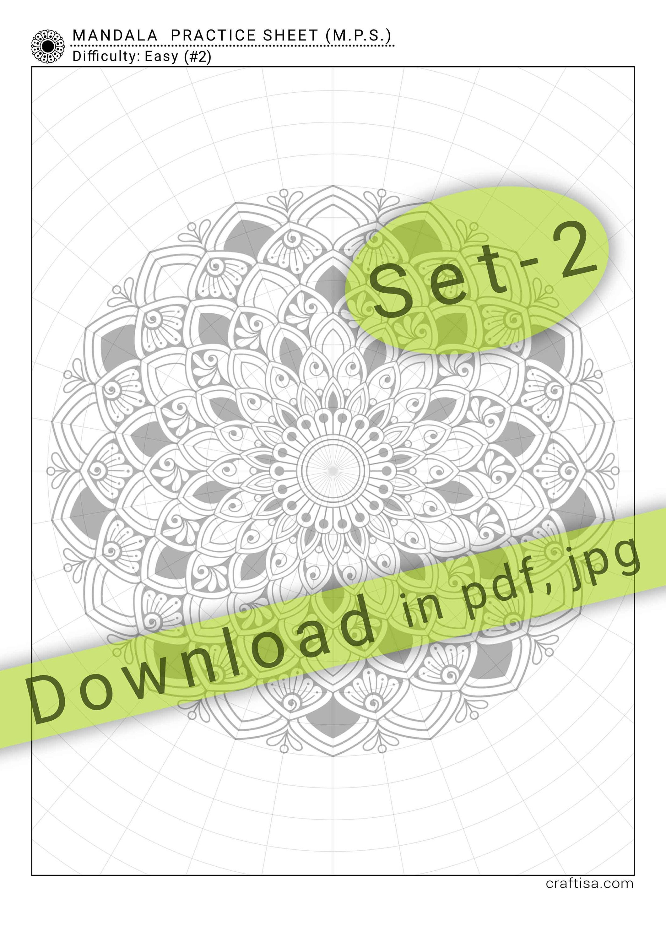 8 Mandala Practice Sheets (set-2) in PDF/JPG for Mandala Practice and ...