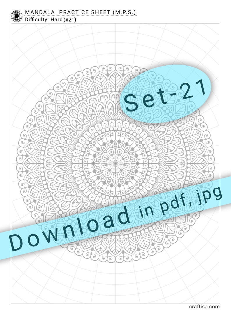 8 Mandala Practice Sheets set-21 in PDF/JPG for Mandala Practice and ...