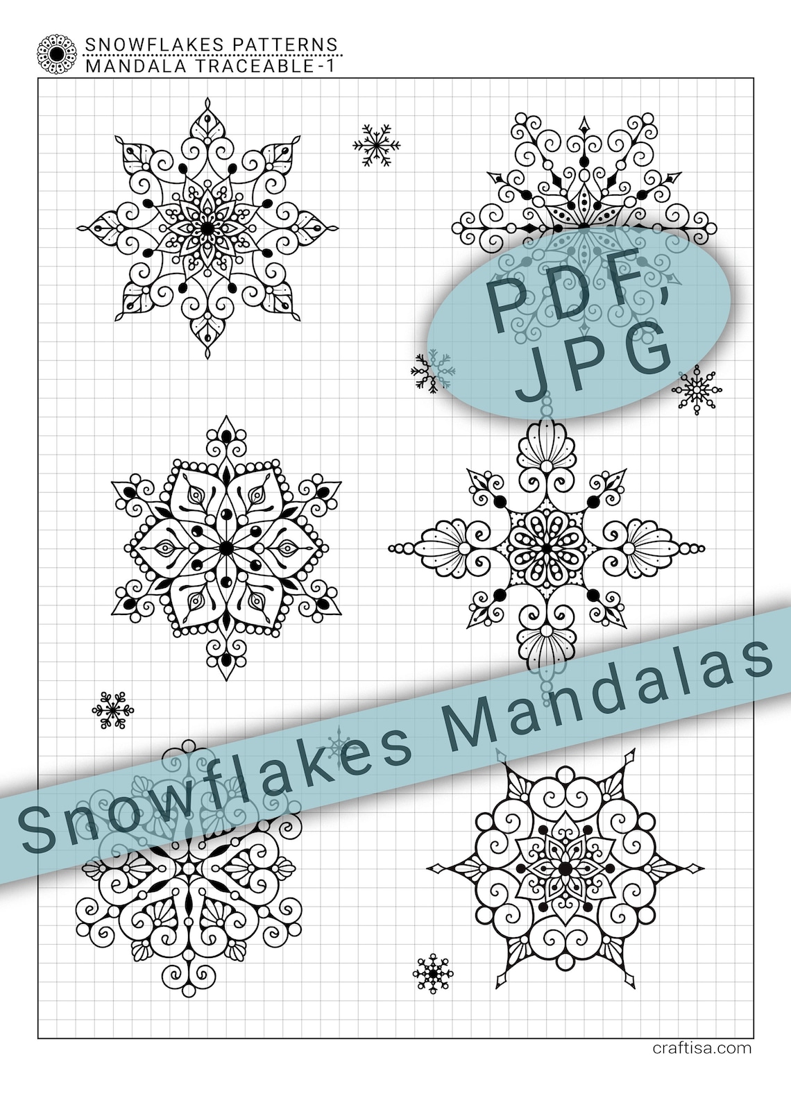 21 Different Snowflakes Mandala Pattern Practice Sheets - Etsy