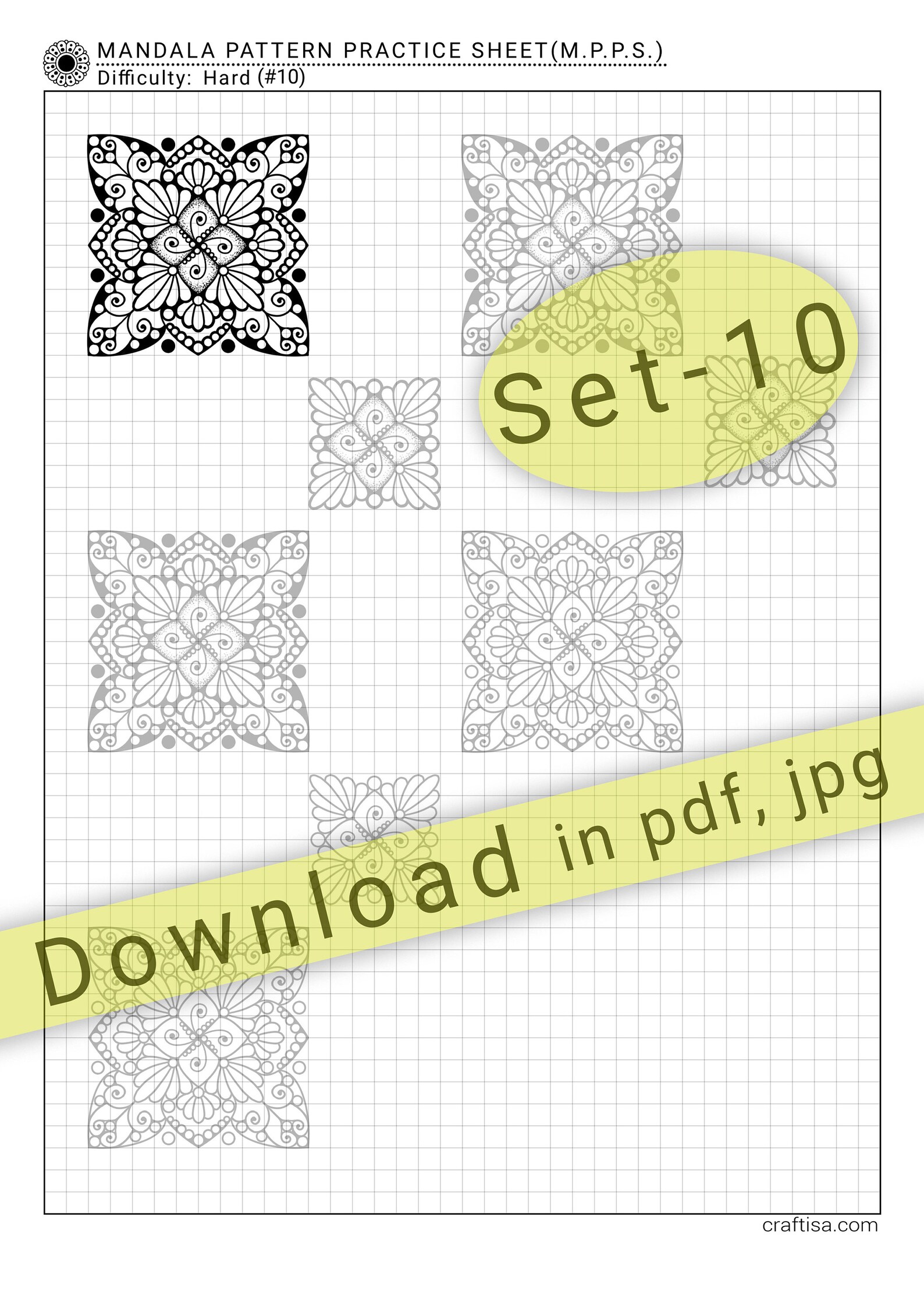 8 Mandala Practice Sheets set-10 in PDF/JPG for Mandala - Etsy