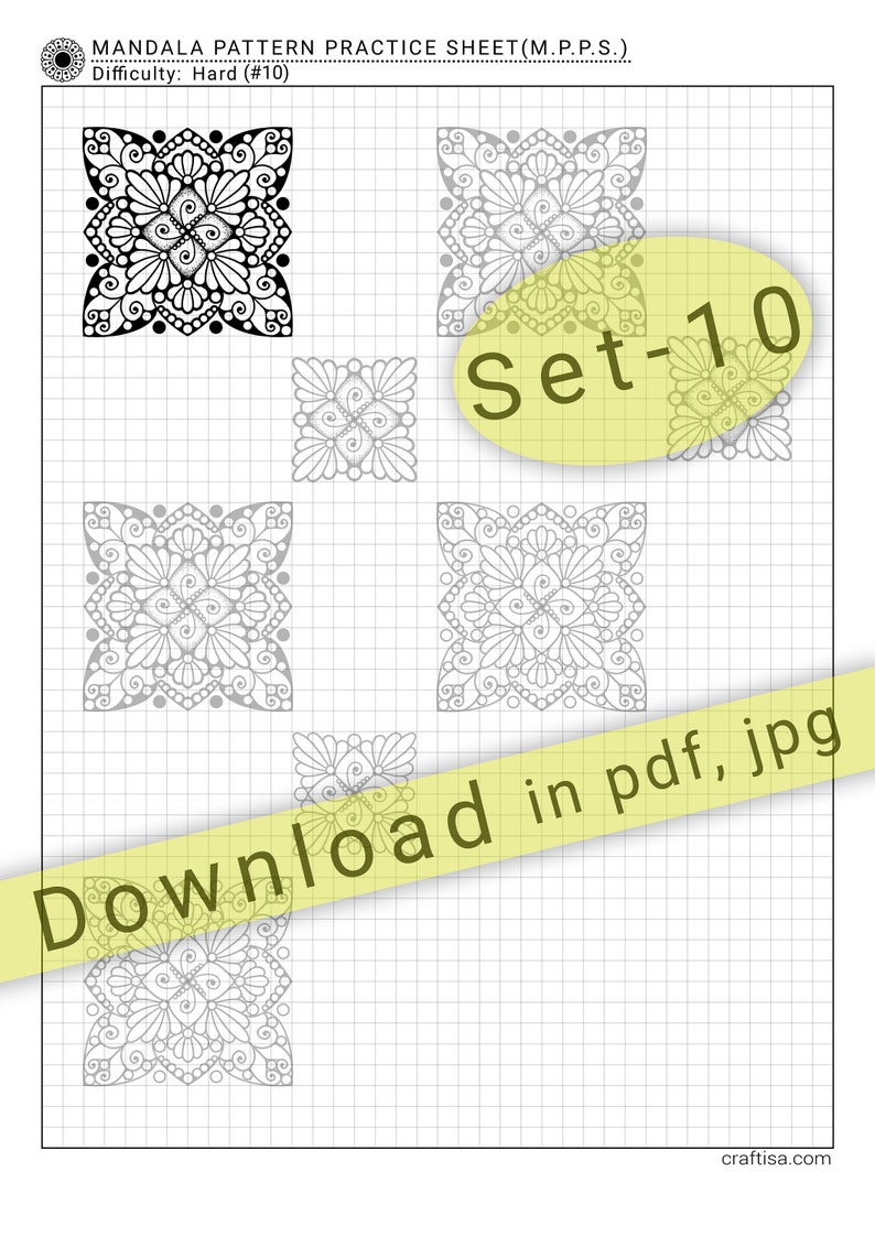8 Mandala Practice Sheets set-10 in PDF/JPG for Mandala - Etsy
