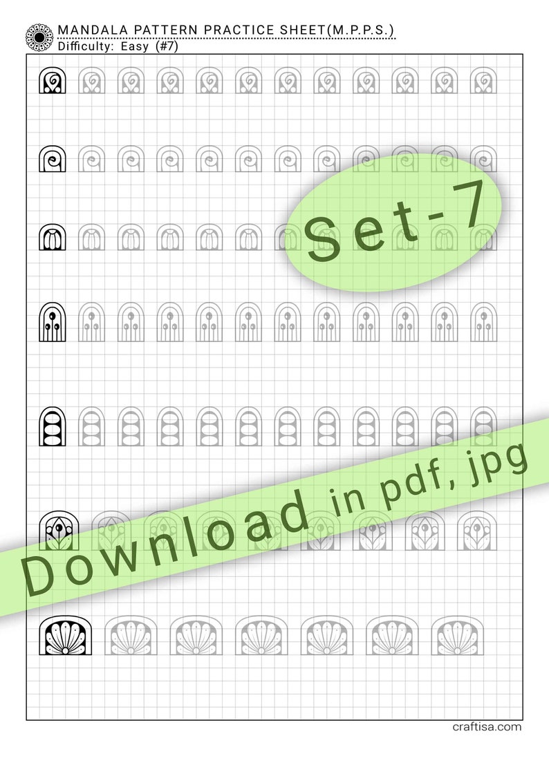 8 Mandala Practice Sheets (set-7) in PDF/JPG for Mandala Practice and ...